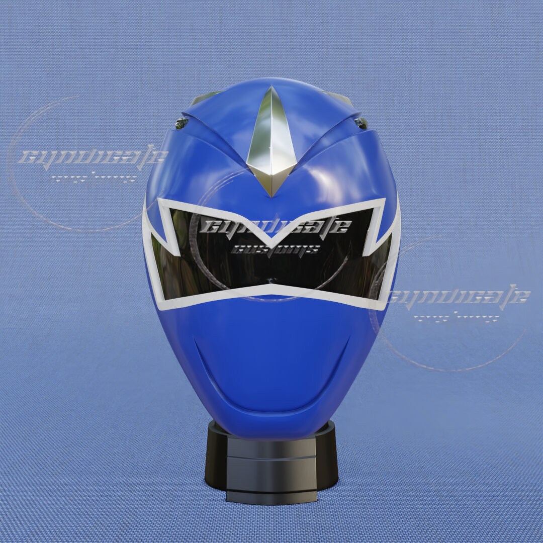 Blue Dino Thunder Ranger Helmet Digital 3D Model Ready for Download - Etsy