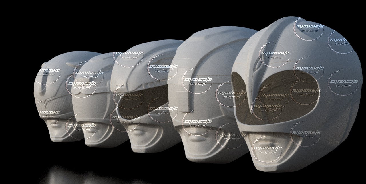 Set of MMPR Hero Helmets Digital 3D Model Ready for Download - Etsy
