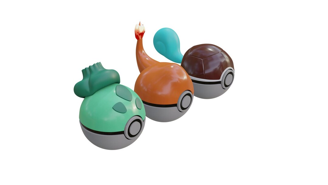 Starter Pokéball 3D Printable Display Slots for Collecting Pokédex 001 ...