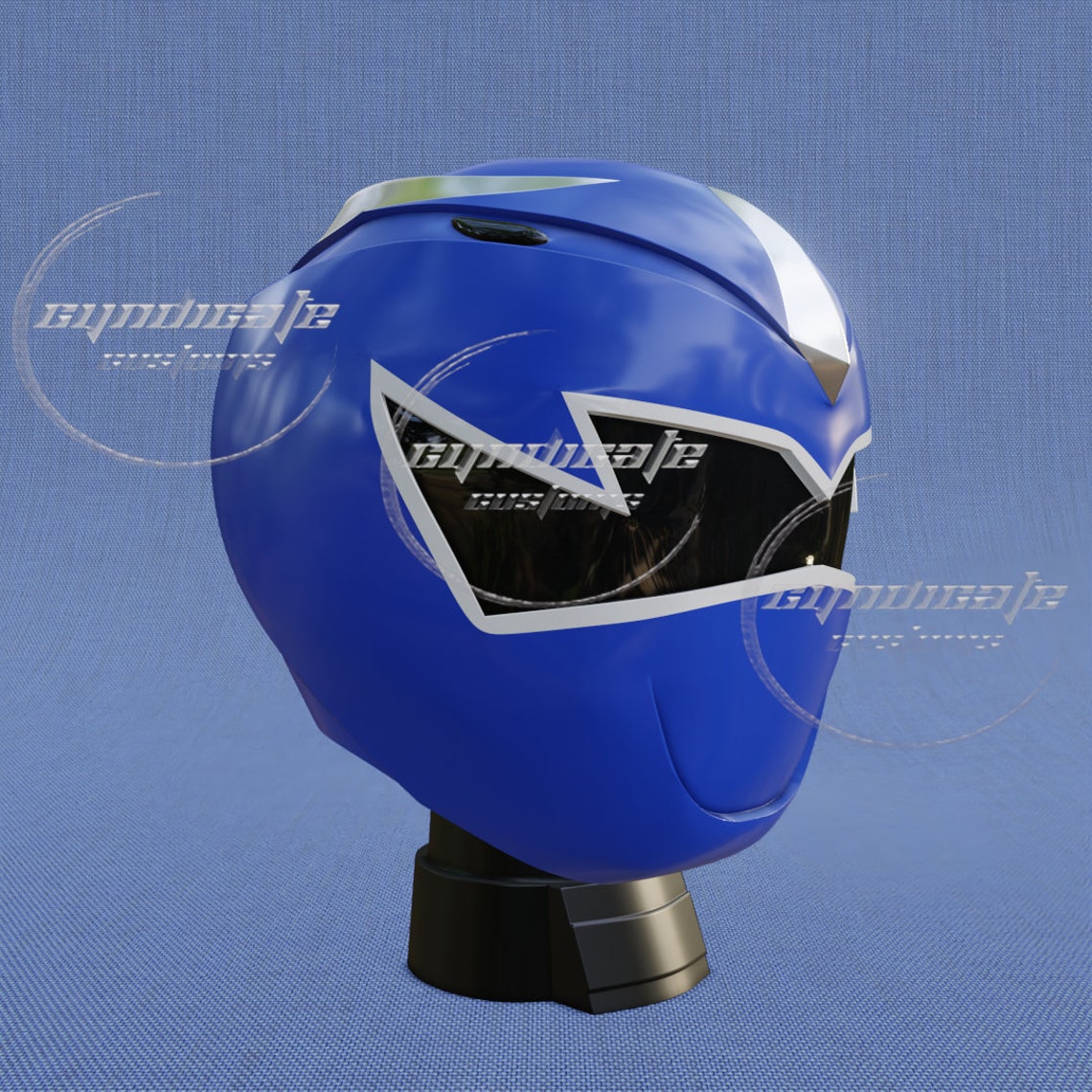 Blue Dino Thunder Ranger Helmet Digital 3D Model Ready for Download - Etsy