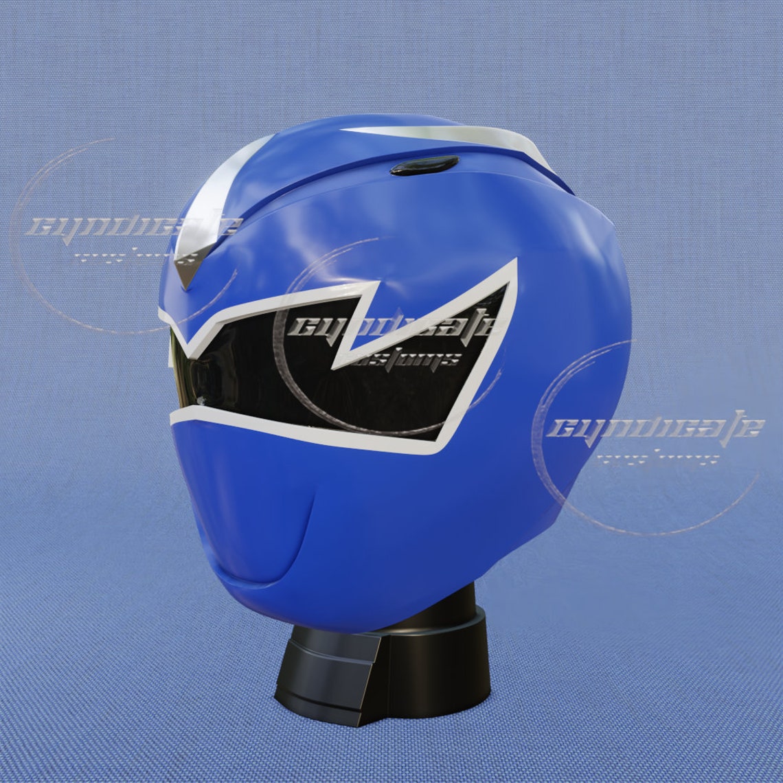 Blue Dino Thunder Ranger Helmet Digital 3D Model Ready for Download - Etsy