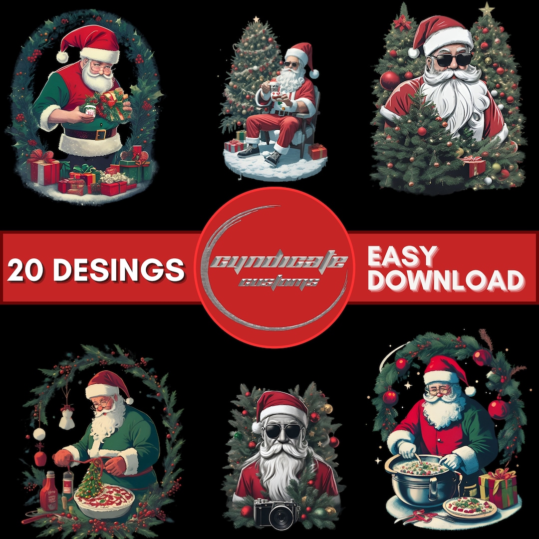 Festive Santa Clipart Bundle 20 High-resolution Pngs Instant Download ...