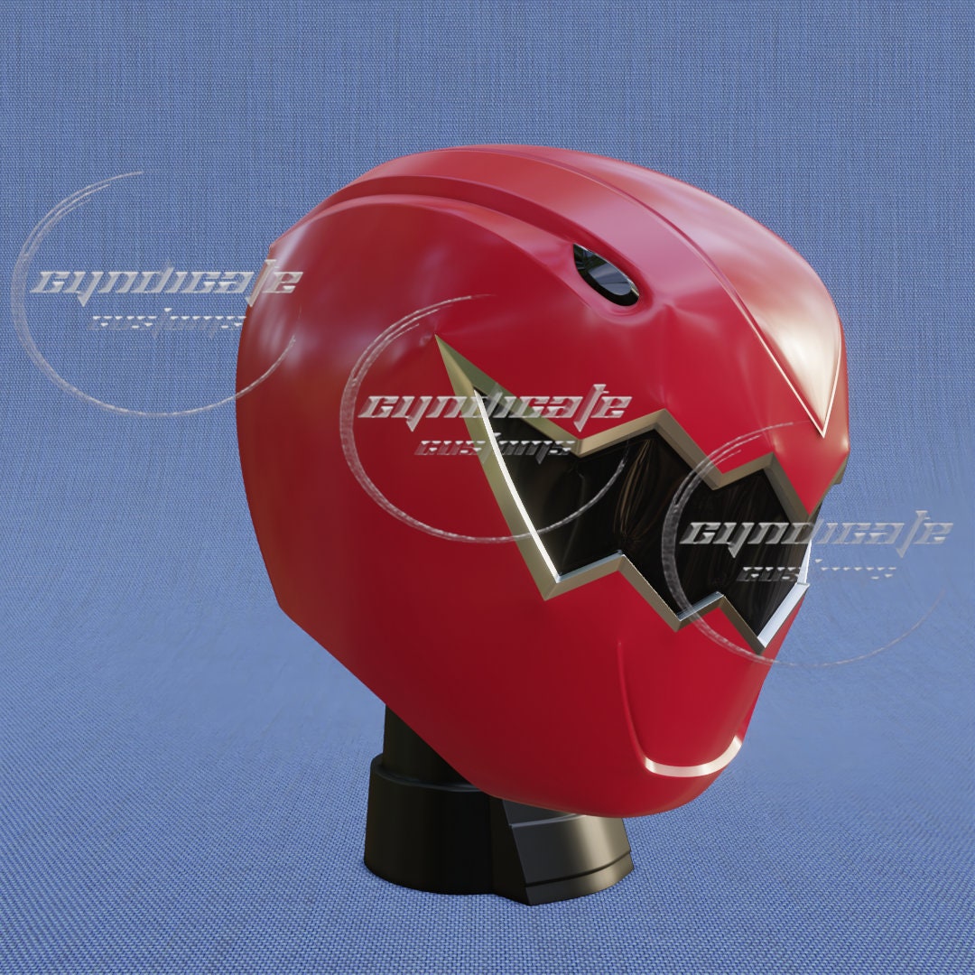 Red Dino Thunder Ranger Helmet Digital 3D Model Ready for Download - Etsy
