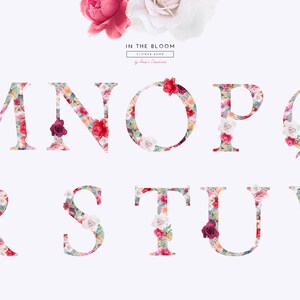 In the Bloom - Floral, Alphabet, Font, Flowers, Rose, Peony, Feminine ...
