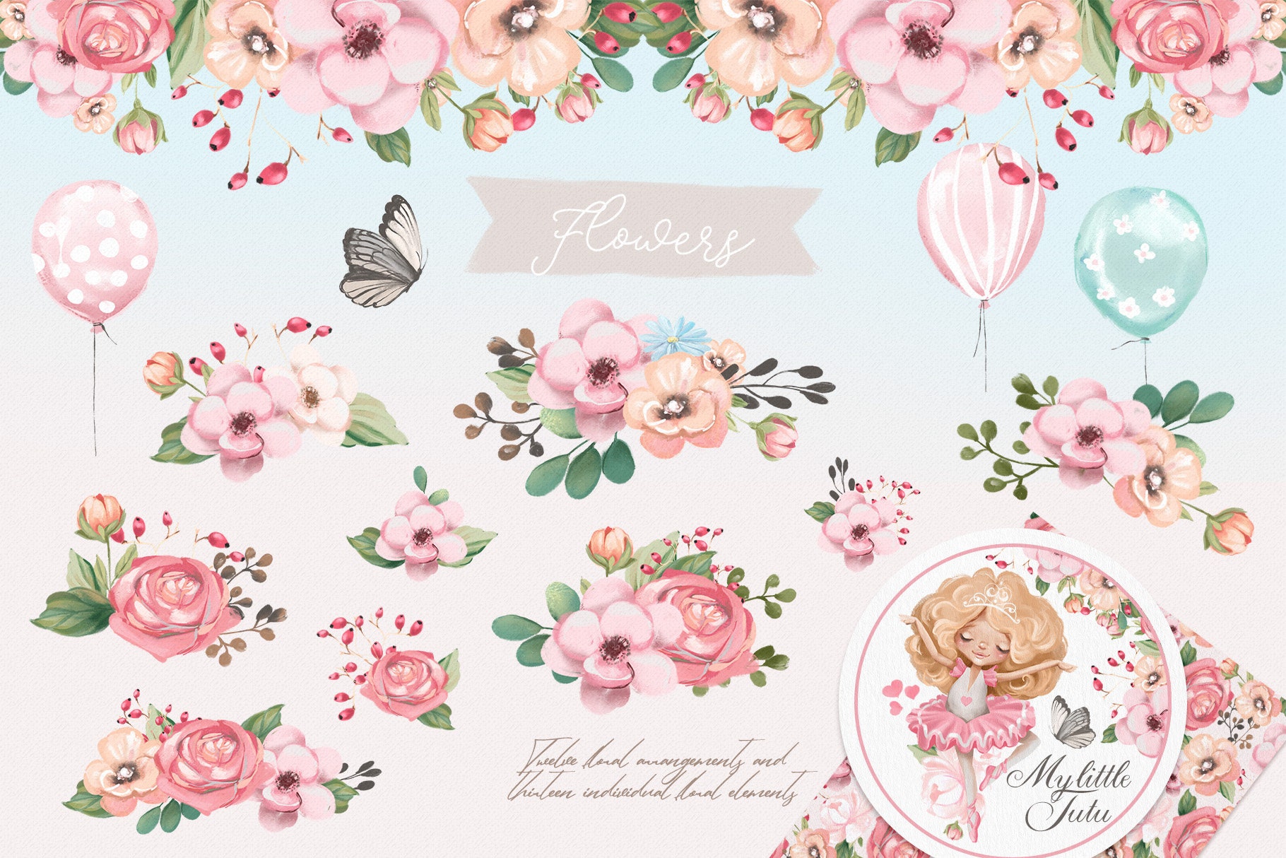 Pretty Tutus Ballerina Ballet Cute Girl Floral Flowers - Etsy