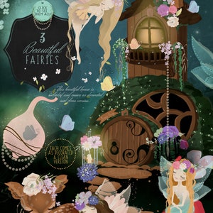 Enchanted Garden Digital Clipart - Fairy, Clipart, Fantasy, Bunny ...