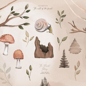 The Forest Story - Woodland Animals, Clipart, Watercolor, Girl, Cute ...