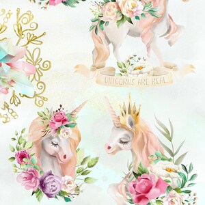 Believe in Unicorns - Watercolor Digital Clipart - Unicorn, Cute ...