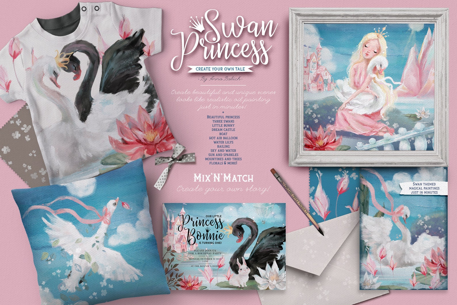 Swan Princess Create Your Own Tale Swan Princess Baby - Etsy