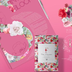 In the Bloom - Floral, Alphabet, Font, Flowers, Rose, Peony, Feminine ...