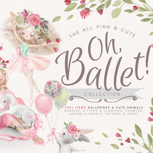 Oh Ballet Ballerina Ballet Cute Girl Floral Flowers - Etsy