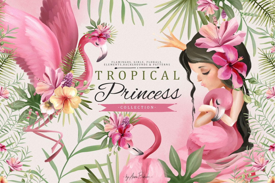 Tropical Princess - Flamingo, Tropic, Exotic, Girl, Cute, Pink ...