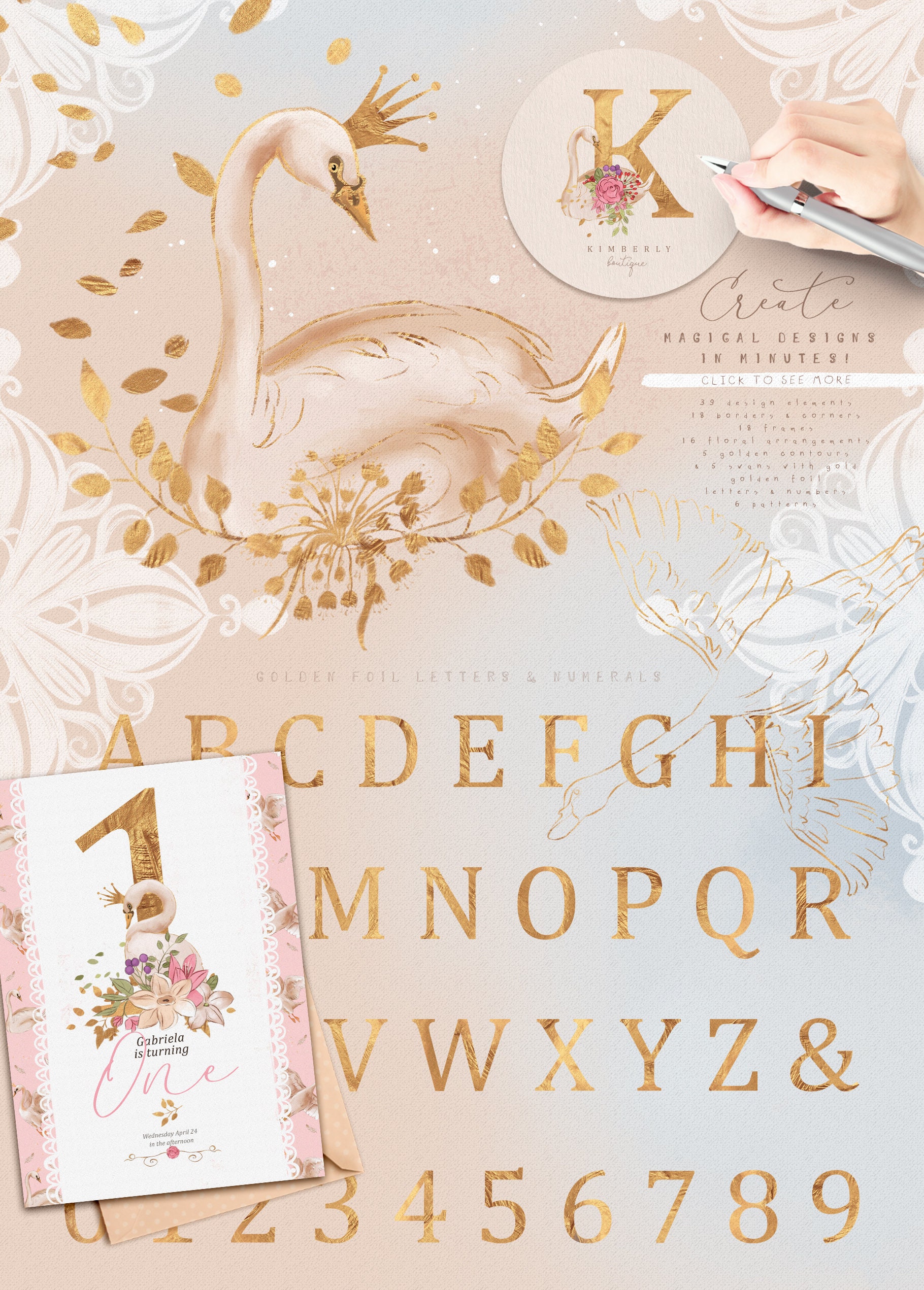 The Princess Swan Collection Swan Princess Baby Gold - Etsy