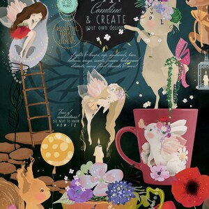 Enchanted Garden Digital Clipart - Fairy, Clipart, Fantasy, Bunny ...