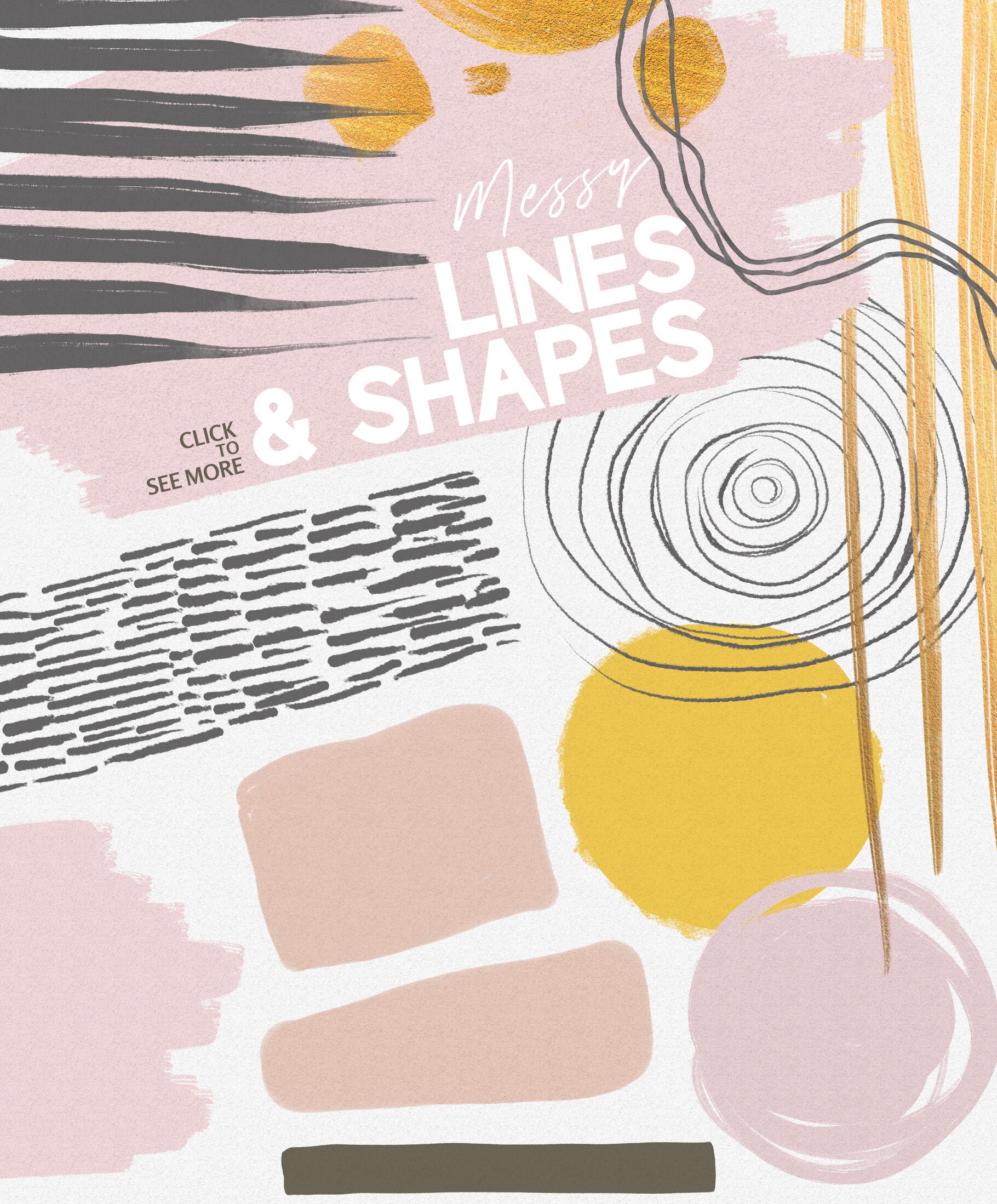 Colorful Mess & Gold Vol.2 Watercolor Stroke Gold | Etsy