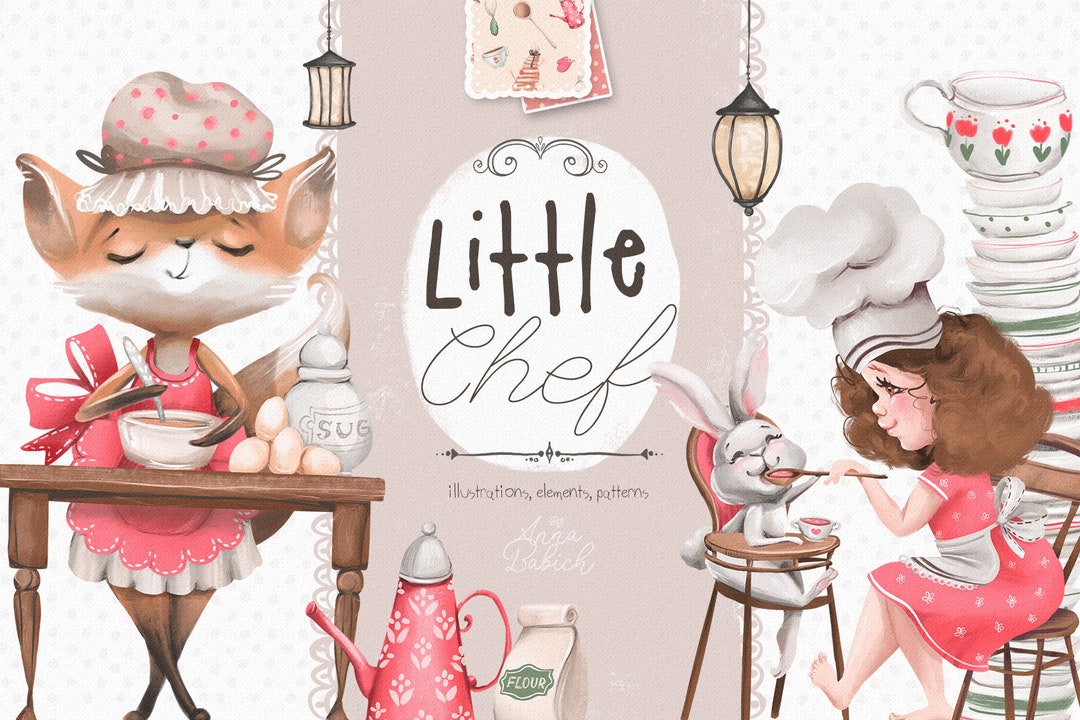 Little Chef - Bakery, Animals, Cute, Cooking, Cook, Chef, Fox, Bunny ...