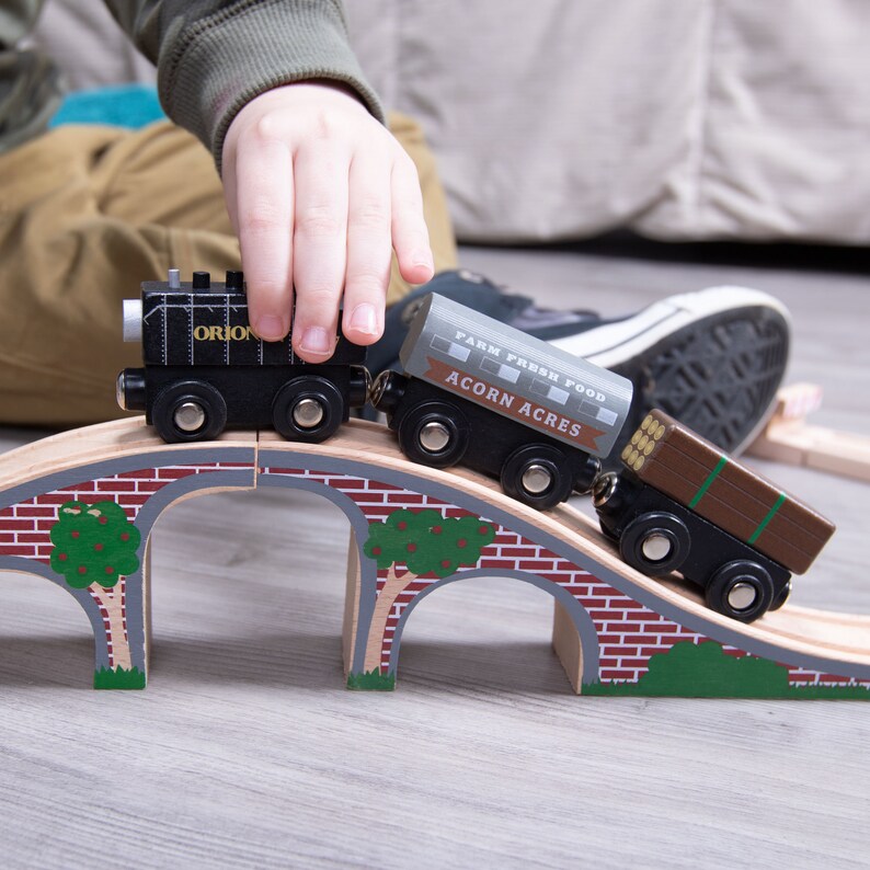 Playtime Express Train Set 12 Wooden Toy Vehicles Kit for - Etsy