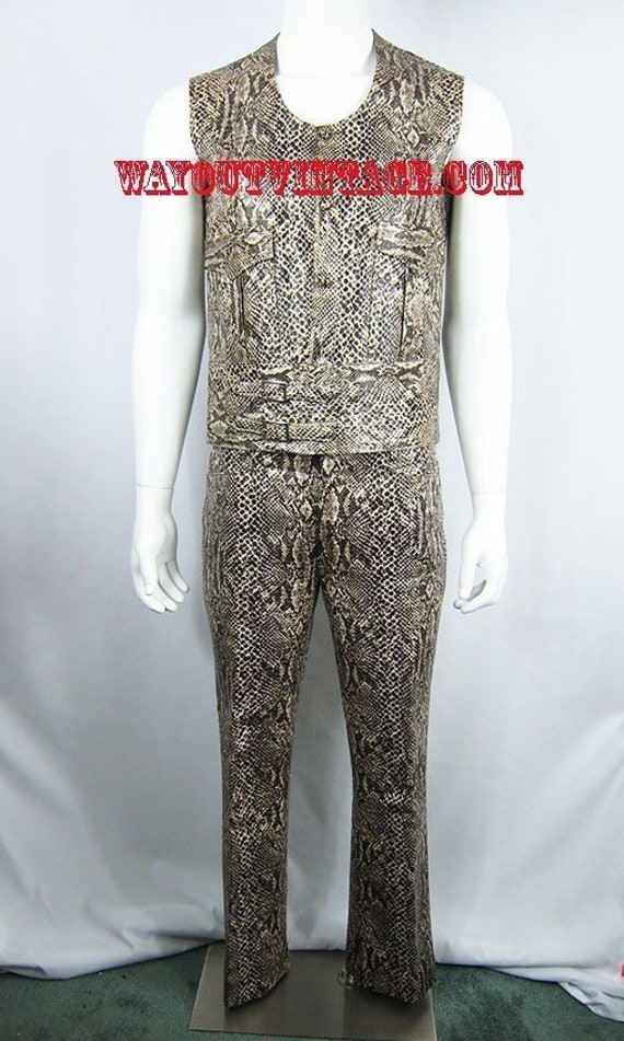 1960's Men Vinyl Faux Python Snake Skin 2 Pc. Buckle Suit - Etsy