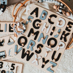 Black and White Alphabet Puzzle | Etsy