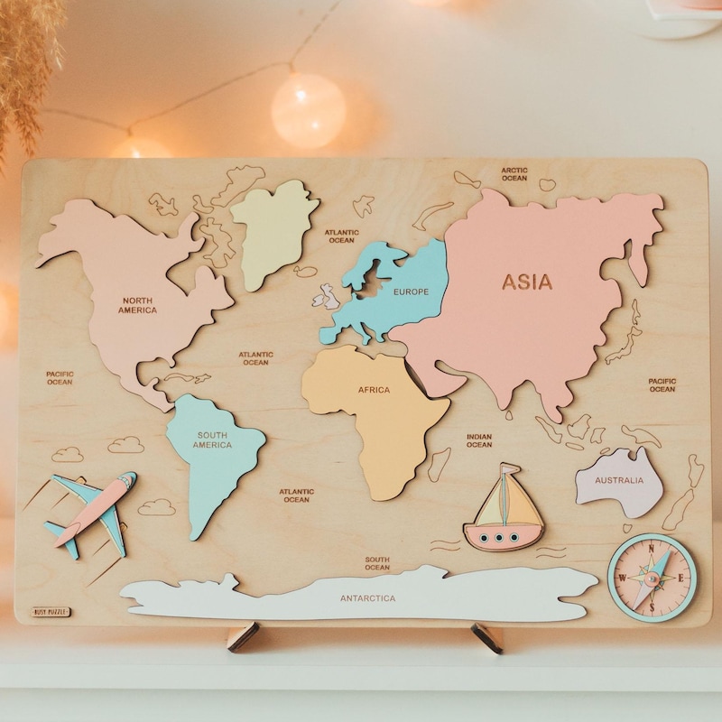 Wood World Map - Etsy