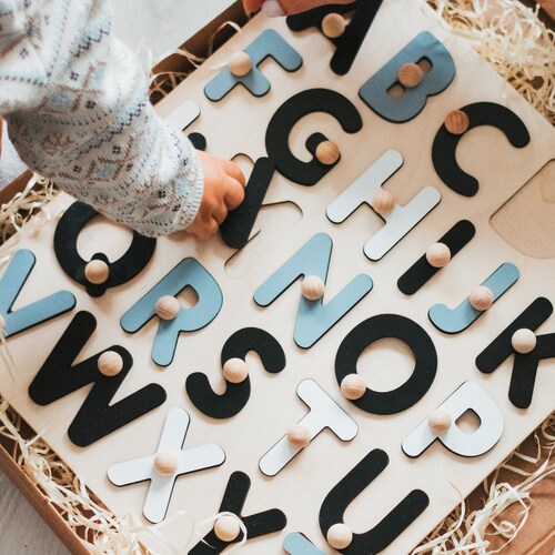 ABC Puzzle Montessori Alphabet Puzzle for Kids Personalized - Etsy