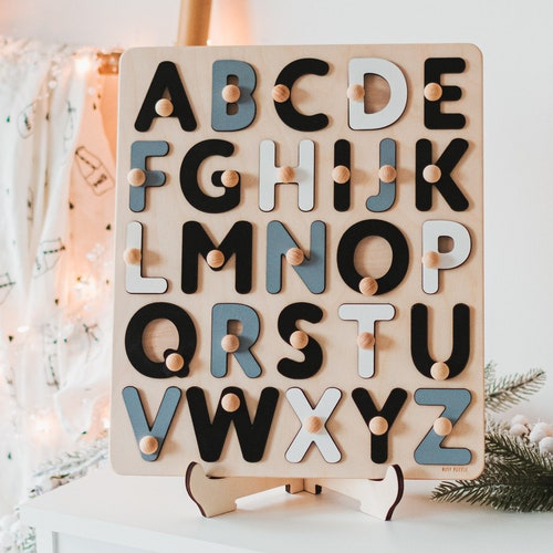 Wooden Alphabet Flash Cards set of Lowercase Letters on | Etsy