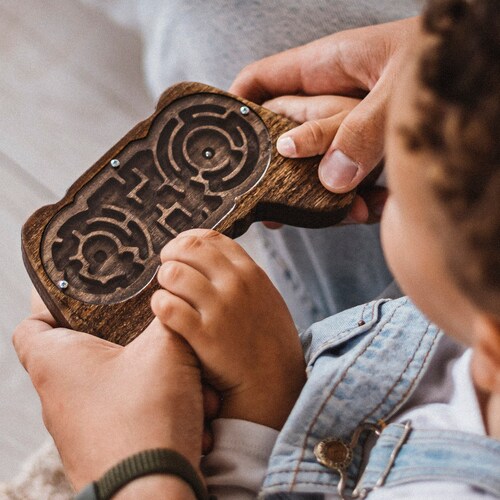 Wooden Labyrinth Handmade Joystick Toy Fidget Toy Maze - Etsy