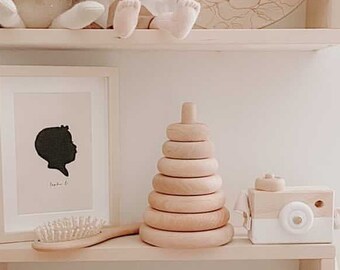 Wooden Stacking Pyramid Circle Toy | Etsy