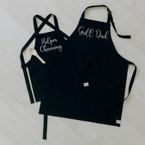 Custom Embroidered Family Aprons Personalized Matching Aprons Dad Son ...