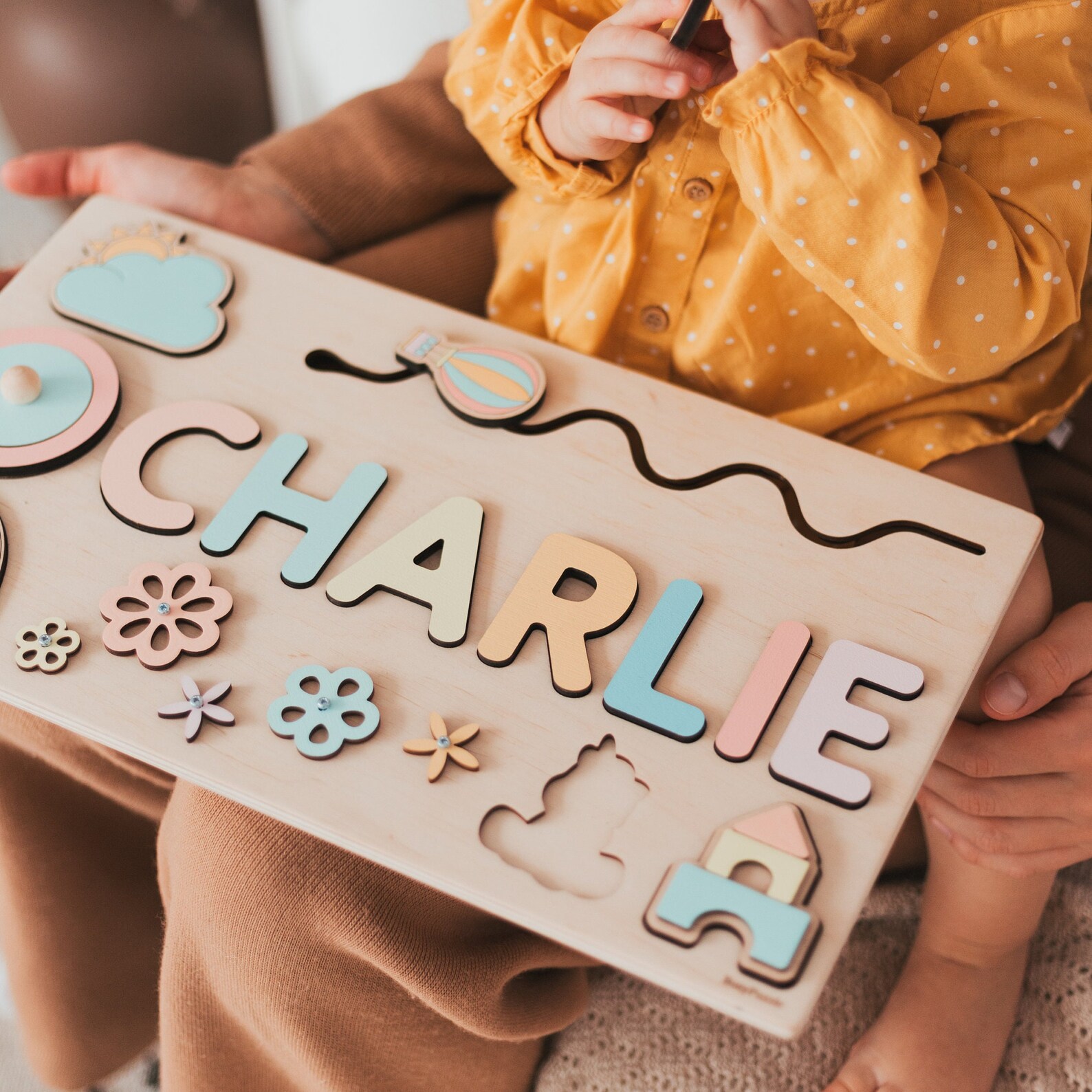 Wooden Toy Baby Girl Gift Personalized Name Puzzle 1st - Etsy