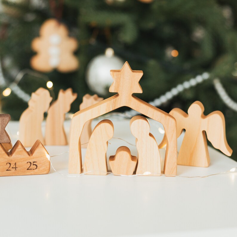 Wooden Advent Calendar for Adult Nativity Scene Set Holiday - Etsy