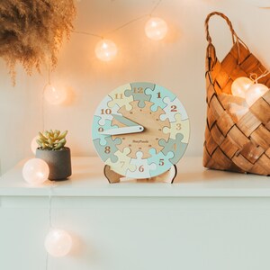 Wooden Clock Puzzle Educational Toy for Kids Baby Nursery - Etsy