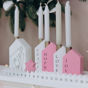Modern Advent Wreath. Christmas Table Centerpiece. Wooden Candle ...