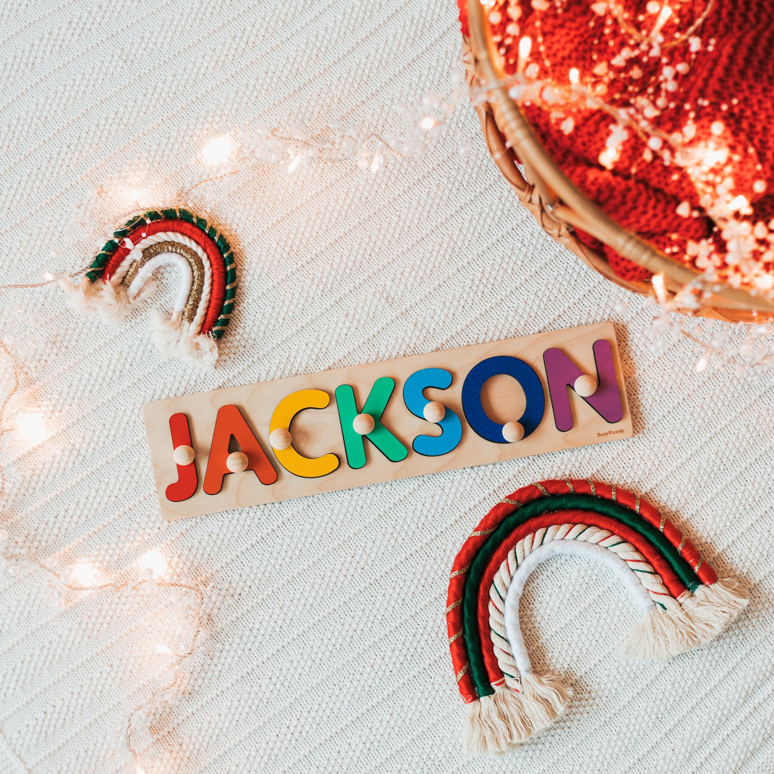 Name Busy Puzzle Boho Nursery Decor Christmas Toddler - Etsy