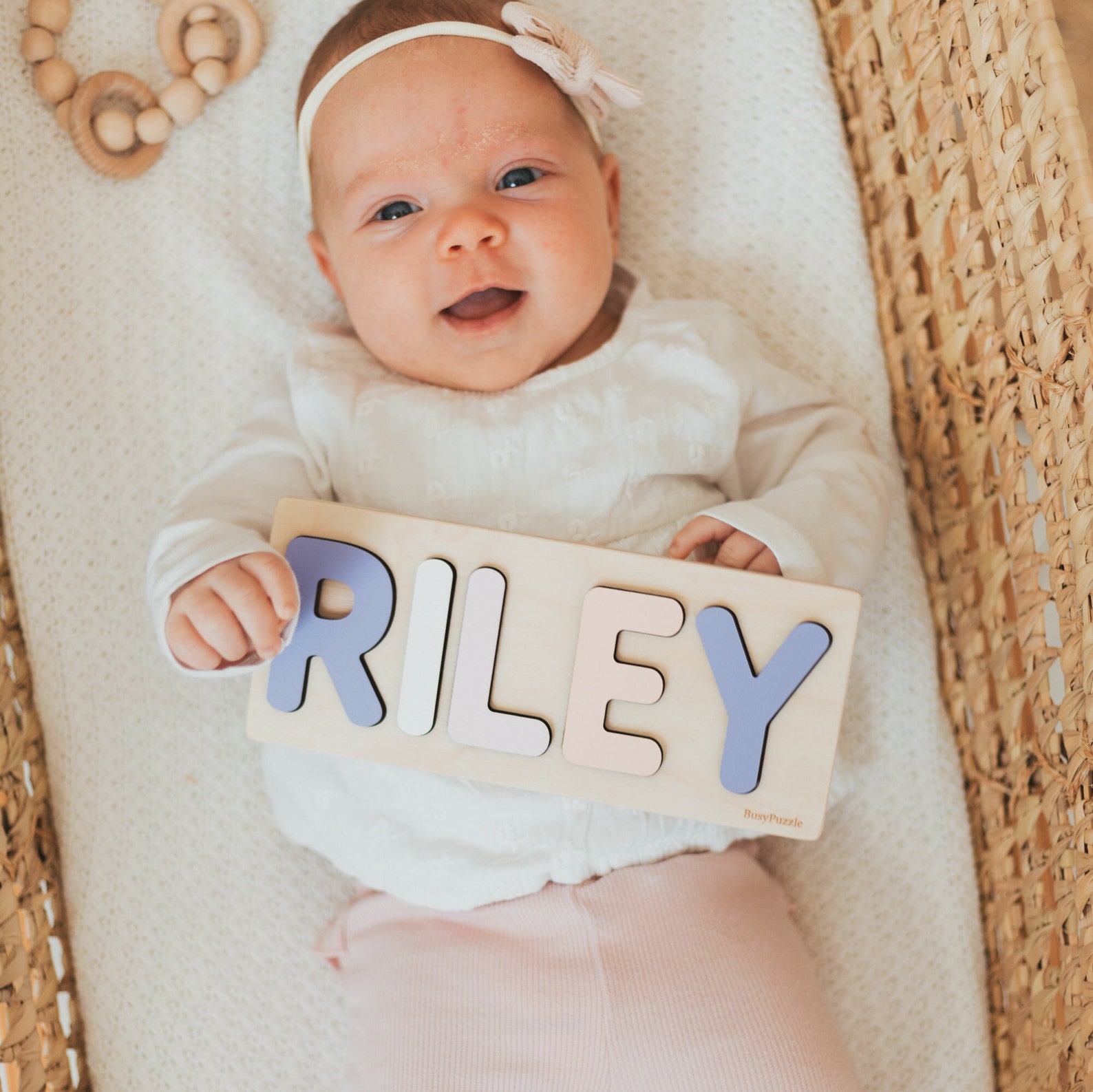Wooden Name Puzzle by Busypuzzle Toddler Toys Baby Girl - Etsy