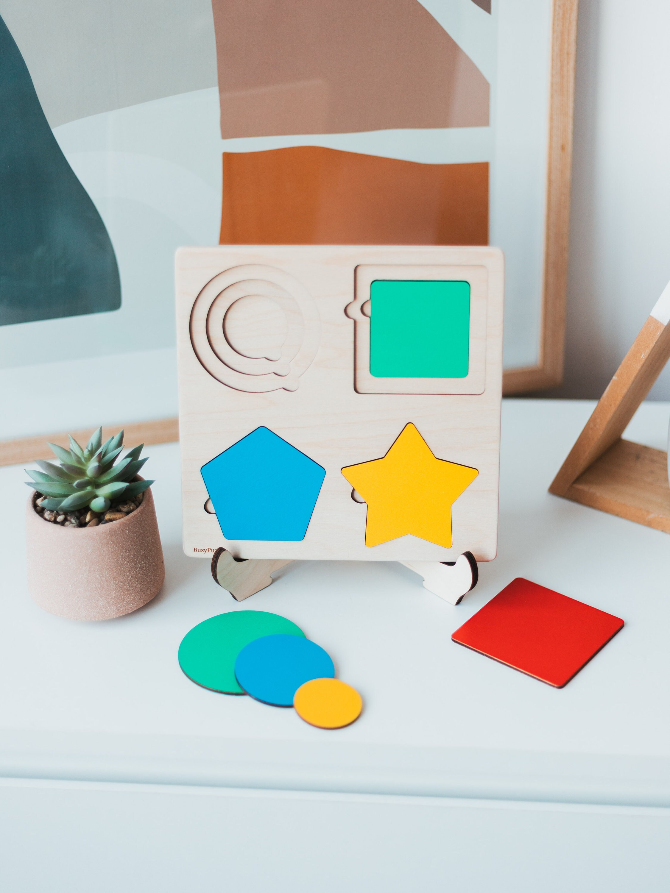 Rainbow Wooden Shape Sorter Montessori Toy Education Game | Etsy