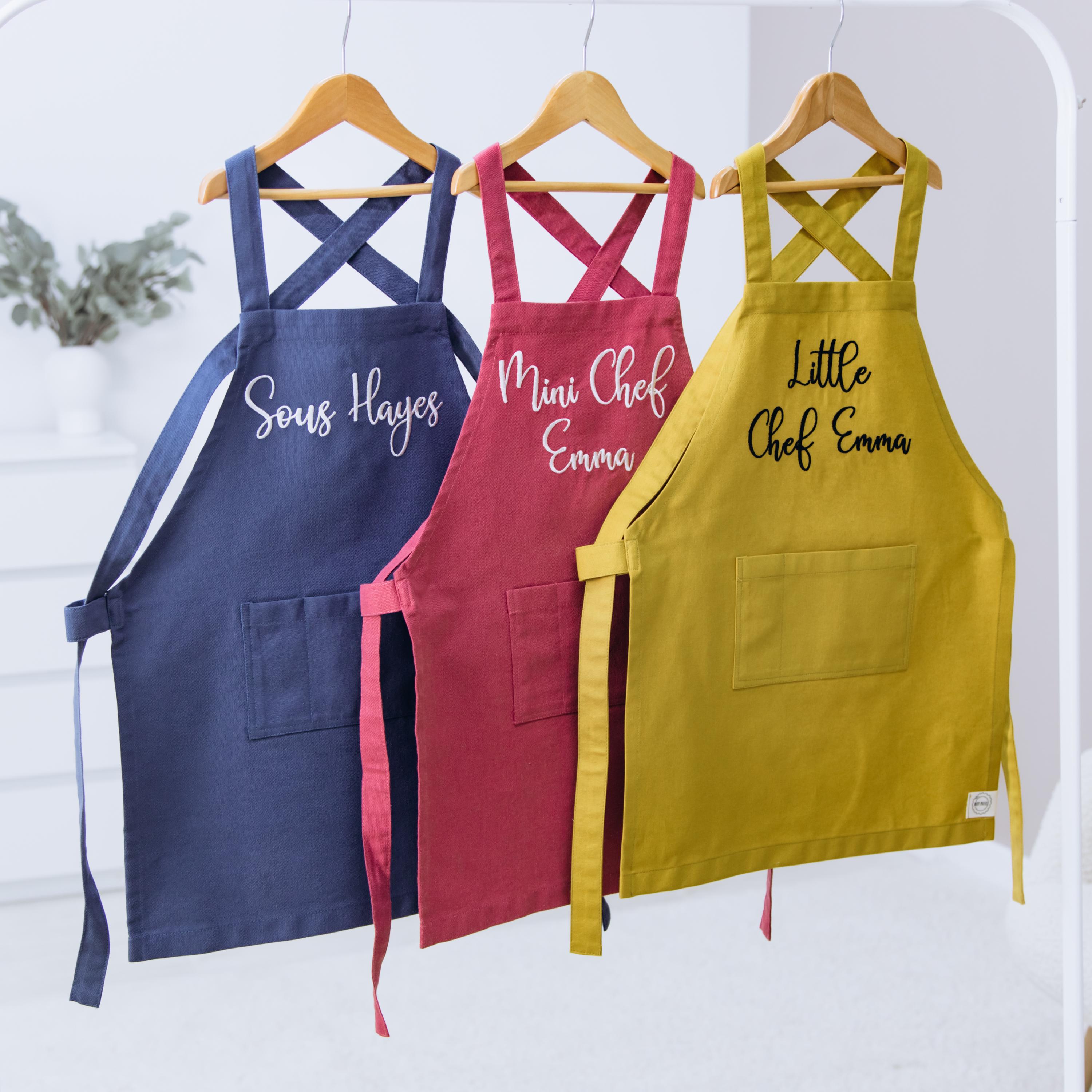 Matching Embroidered Aprons Mom and Daughter Gift Personalized Aprons ...