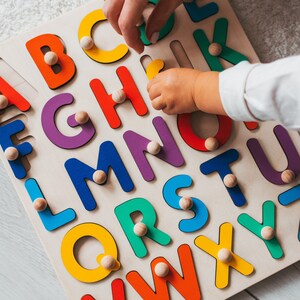 Wooden Rainbow Alphabet Puzzle for Boy and Girl - Etsy