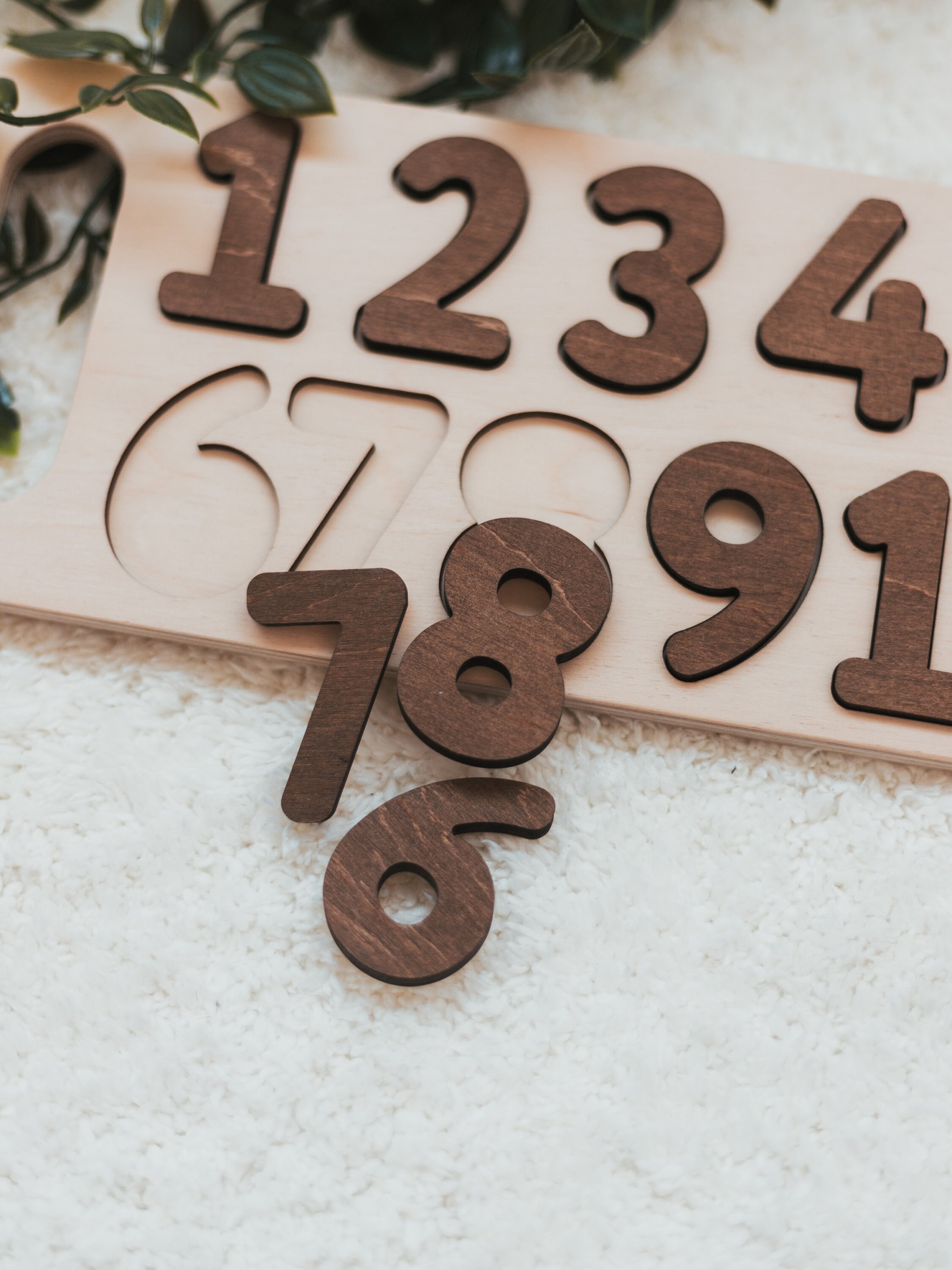 Natural Wooden Numbers Puzzle Custom Gift for Kids | Etsy