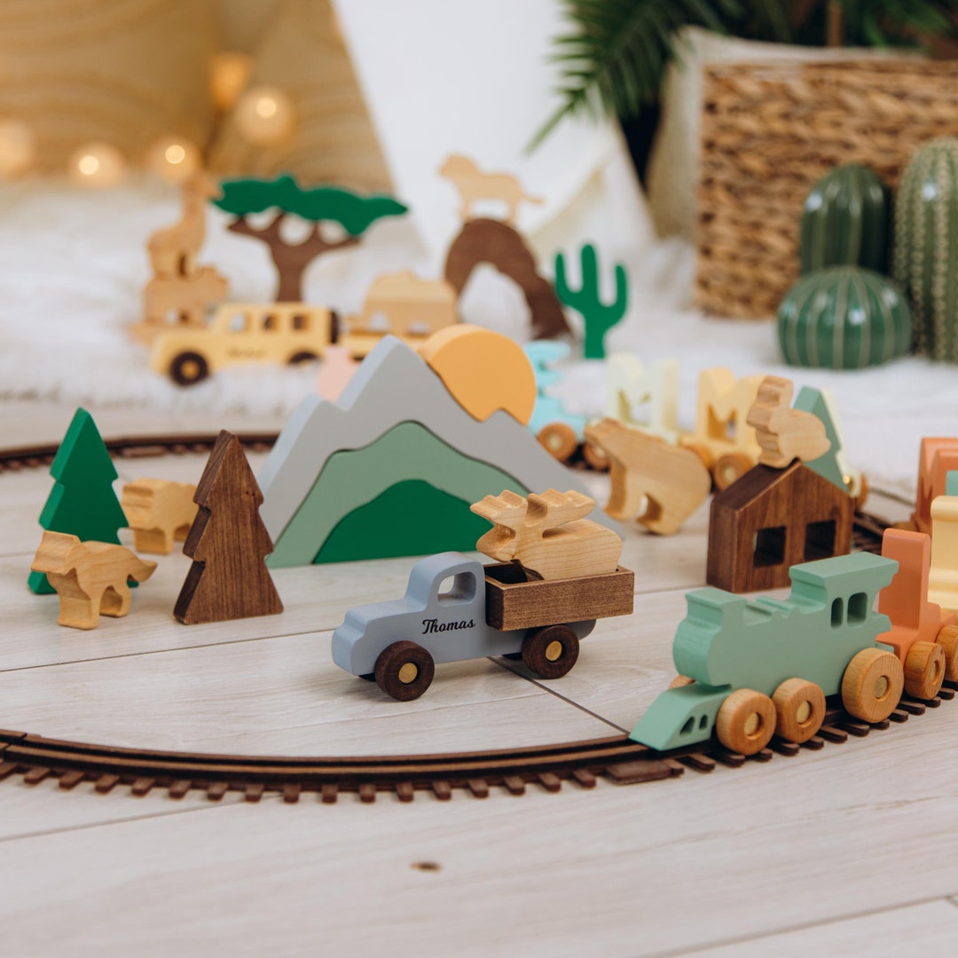 Building Blocks Mountain Kids Pretend Play Personalized Baby Boy Gift ...