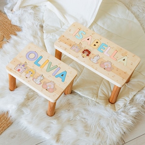 Custom Kids Name Stool Personalized Wooden Name Step Stools Toddler ...