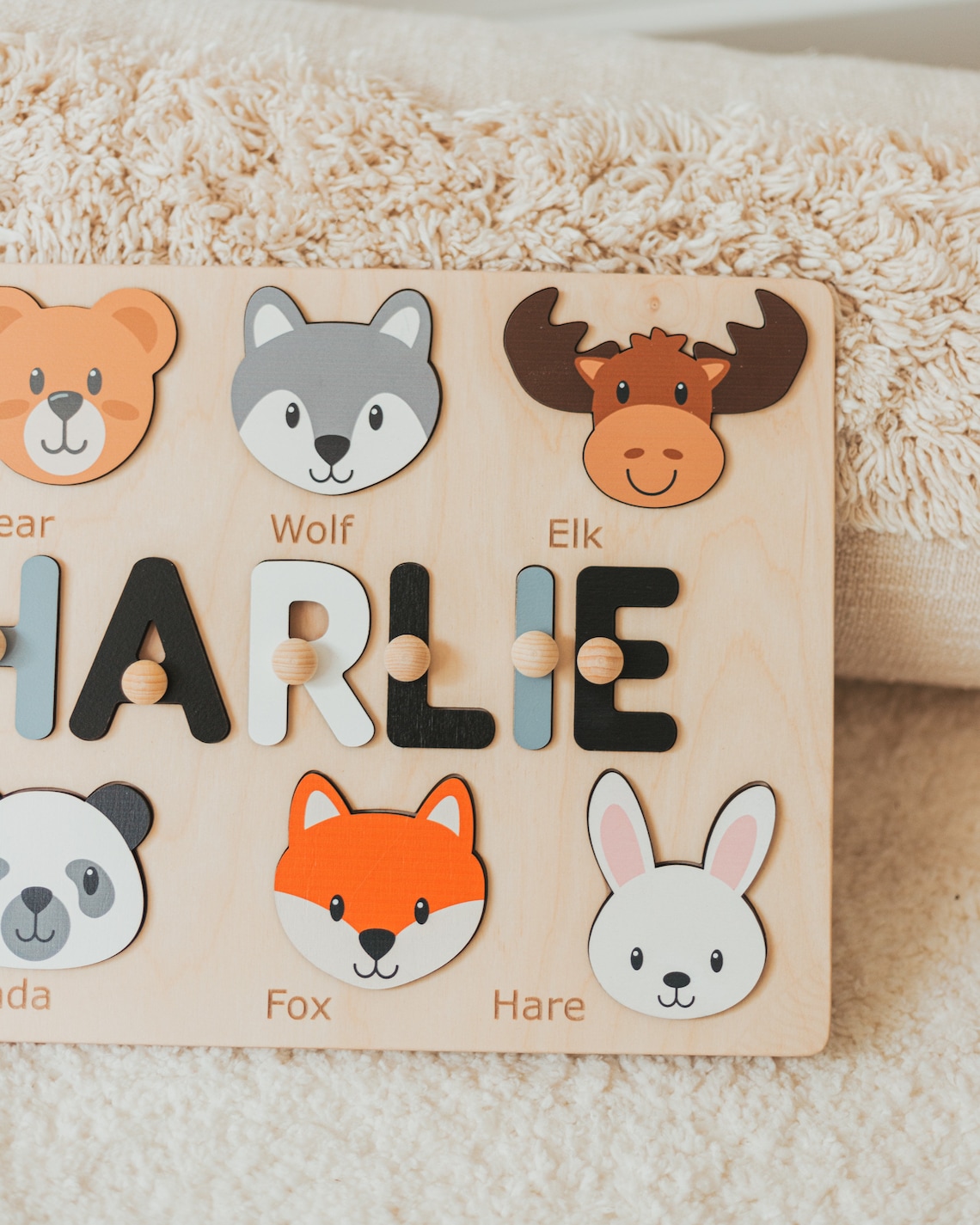 Name Puzzle with Animals Personalized Puzzle Toddlers Gift | Etsy