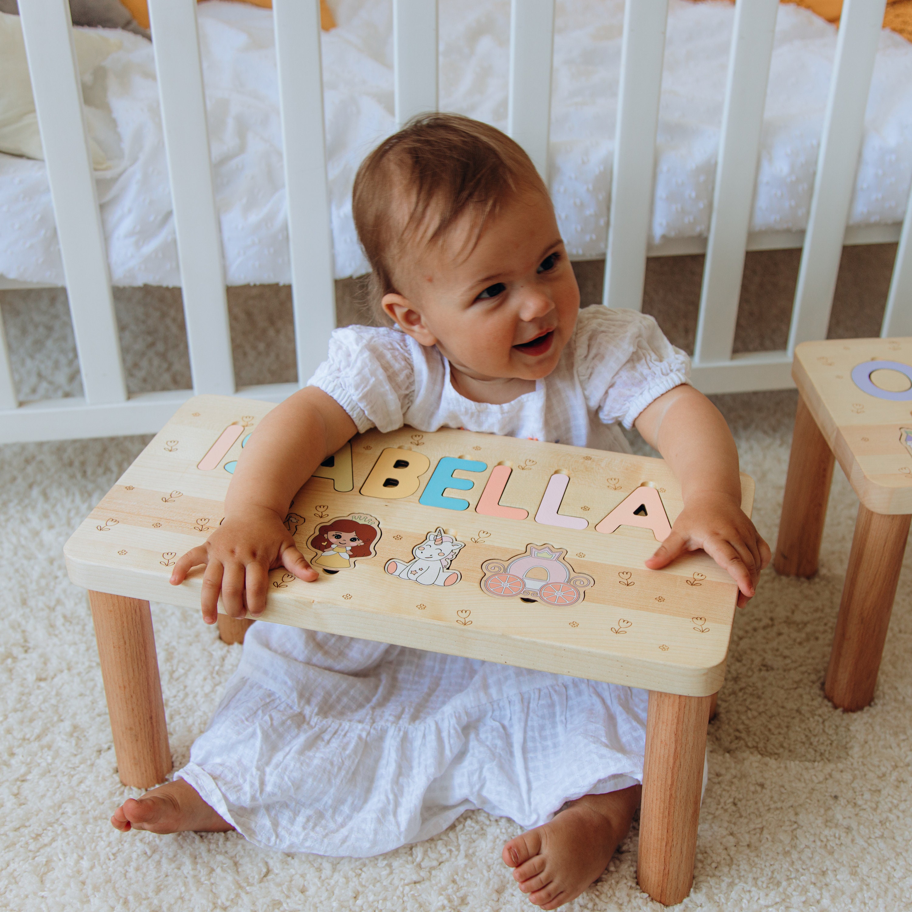 Name Puzzle Step Stool Bench Gifts for Toddlers Stools With Name ...