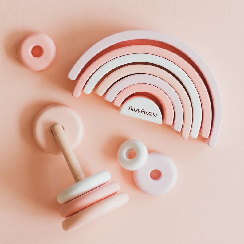 Montessori Toys 2 Years Old Girl Wooden Stacking Rings | Etsy