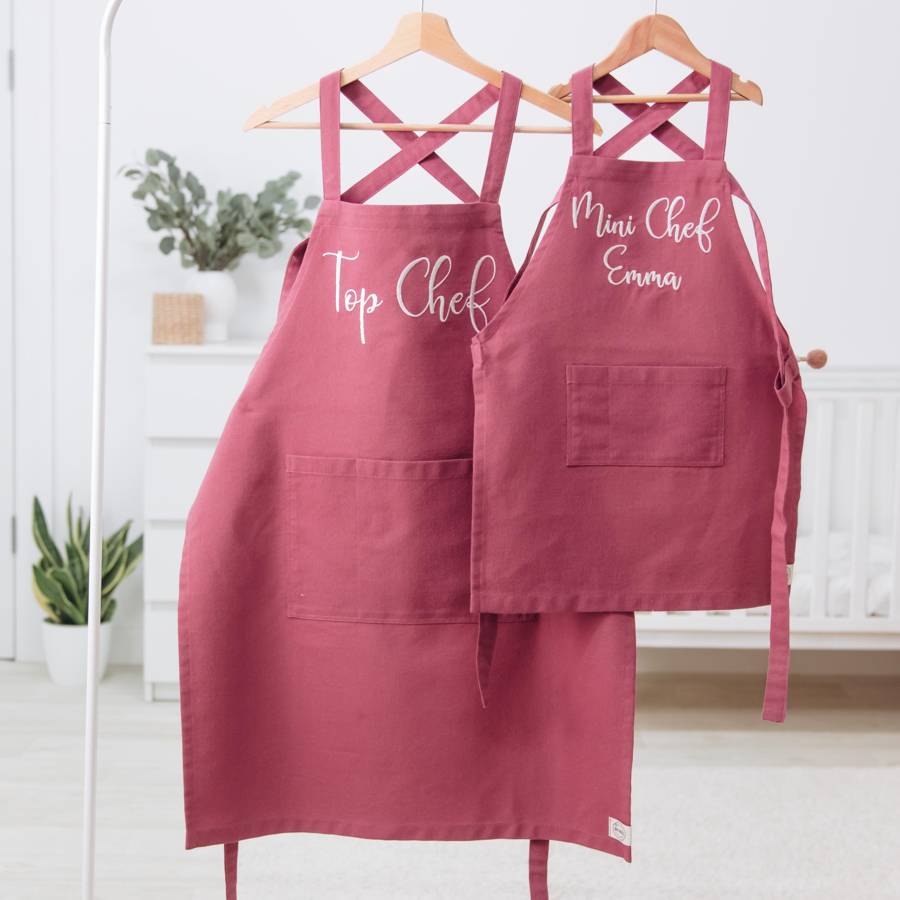 Matching Embroidered Aprons Mom and Daughter Gift Personalized Aprons ...