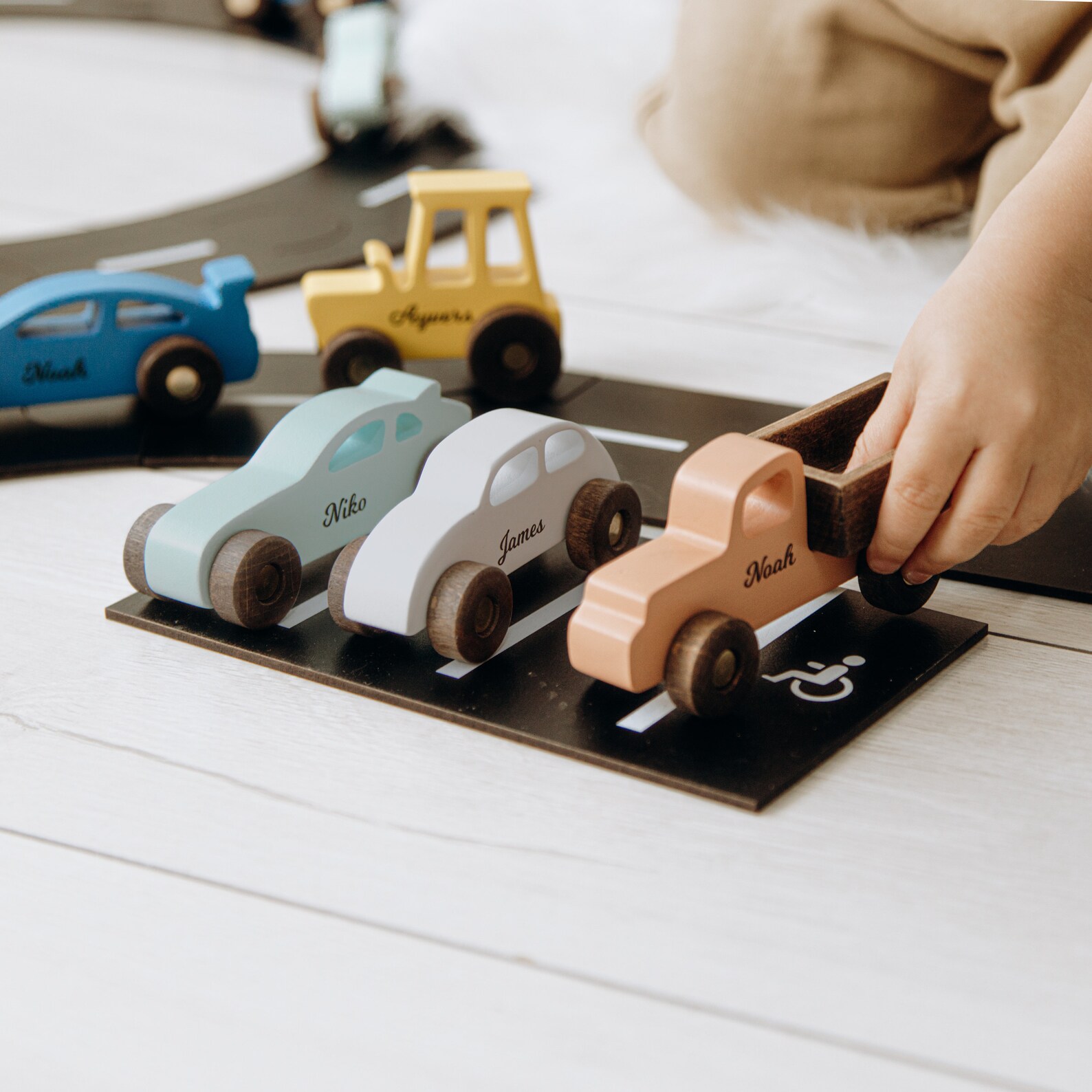 Set of Toy Racing Cars, Birthday Boy Gift Personalized, Wooden Sensory ...