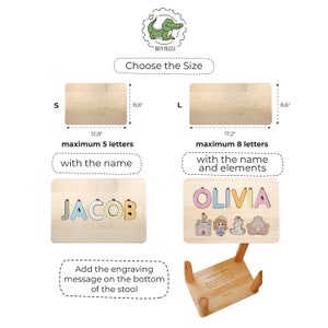 Personalized Name Puzzle Stool. Toddler Step Stool. 1 2 3 Year Old Gift ...