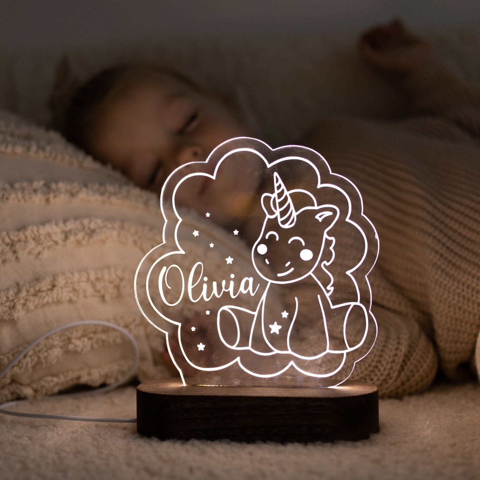 Baby Night Light, Cute Rainbow Night Light, Personalized Night Light ...
