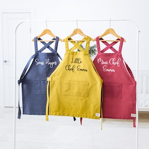 Custom Embroidered Family Aprons Personalized Matching Aprons Dad Son ...