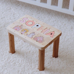 Personalized Children's Step Stool Name Puzzle Step Stool Bench Gifts ...